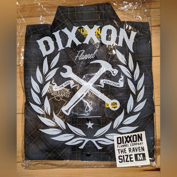 DIXXON | Shirts | Dixxon Mens Xl The Raven Flannel Black Grey Yellow ...